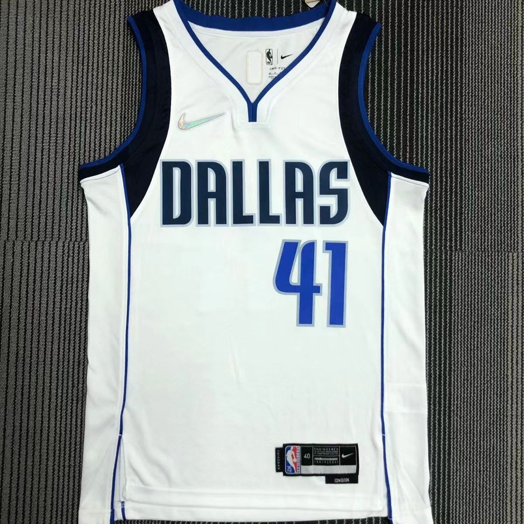 Motion 2020-21 NBA Dallas Mavericks #41 เสื้อกีฬาแขนสั้น ลายทีมครบรอบ ...