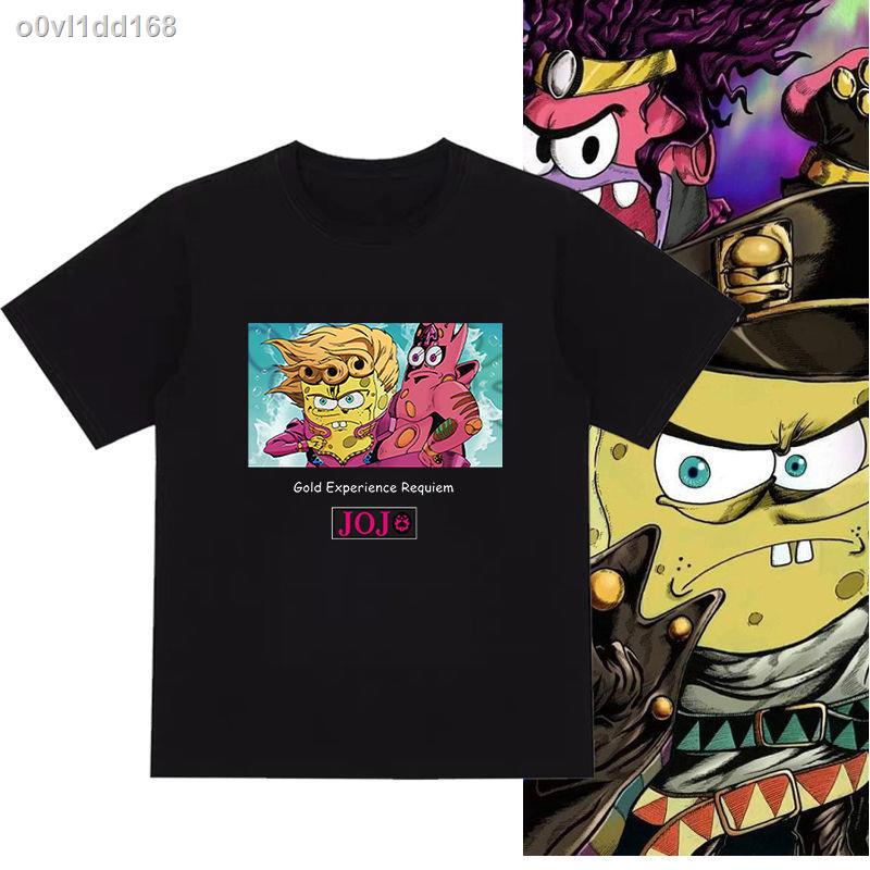 POPULAR QZเสื้อยืดราคาถูกสุดๆคุณภาพสูง ล้อเลียน SpongeBob ชื่อร่วม JOJO s bizarre adventure ...