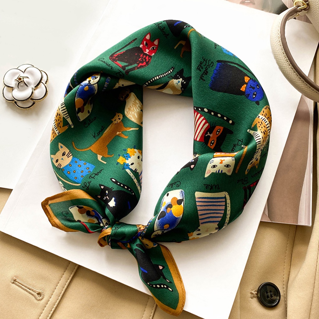 Parsimonious ผ้าพันคอ ผ้าเรยอน ทรงสี่เหลี่ยม ระบายอากาศ 27.55 นิ้ว 1 ...