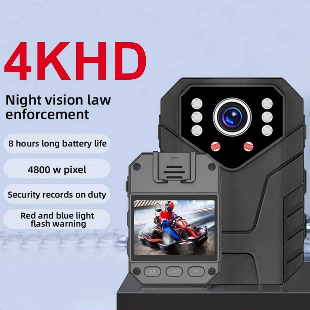 กล้องตํารวจ 1080P 4KHD หน้าจอสัมผัส กันน้ํา กล้องบันทึกเสียงแบบตํารวจ ...