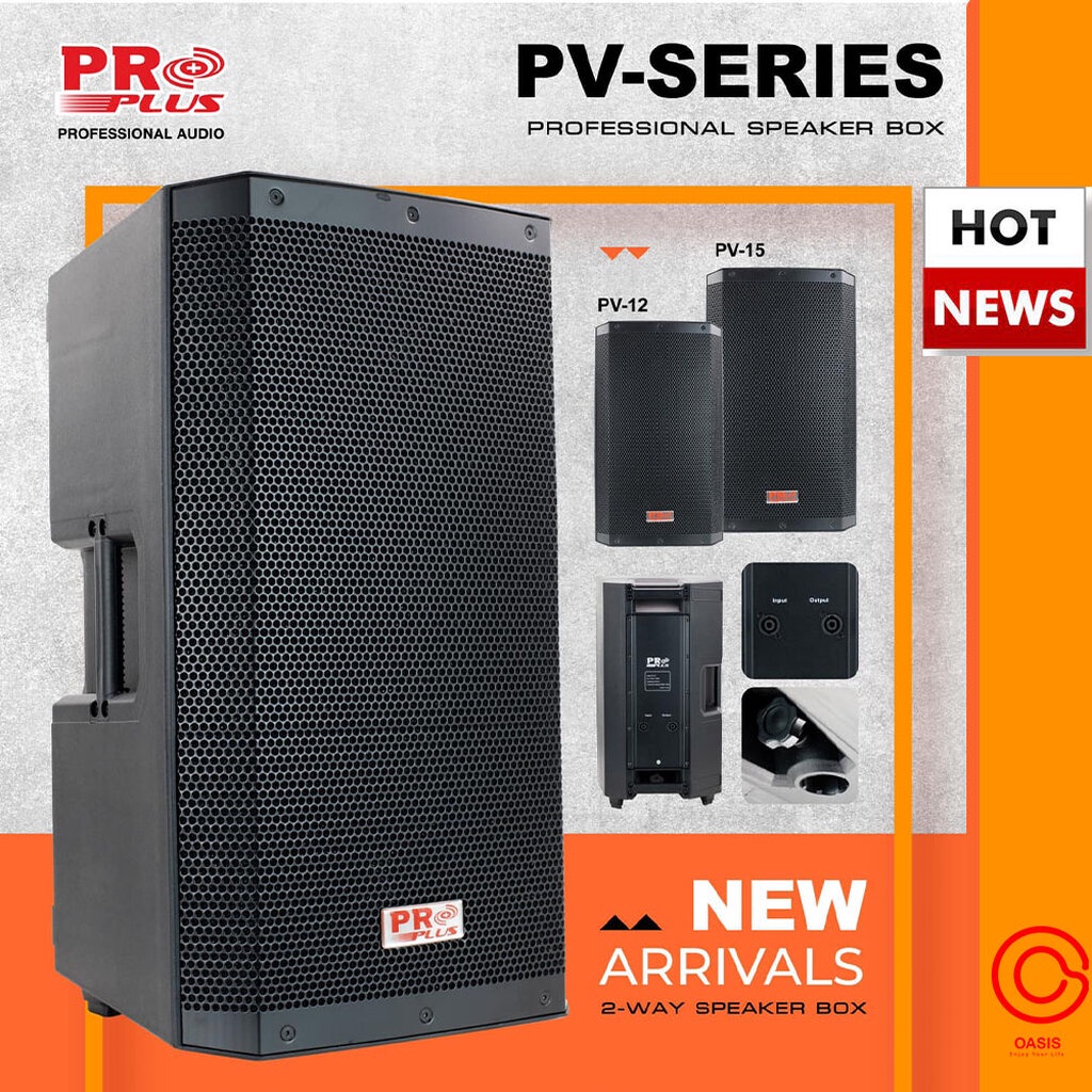 (ไฟเบอร์หนา / รวมVat) ตู้ลำโพง 12 นิ้ว 15 นิ้ว กลางแจ้ง PRO PLUS PV-12 ...
