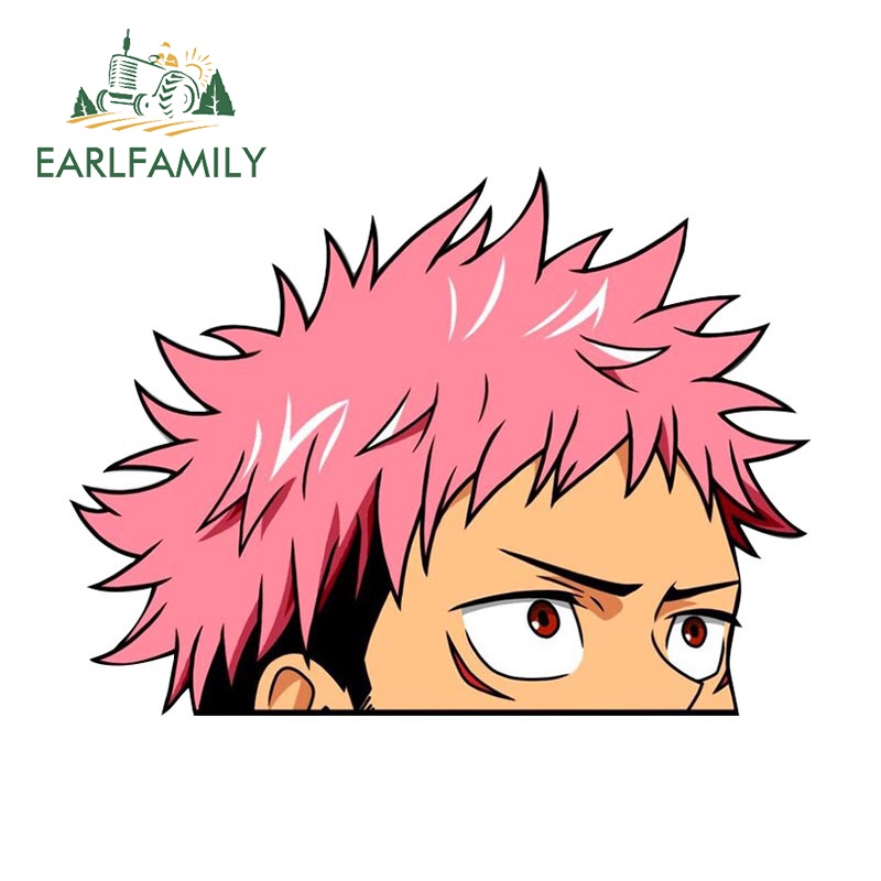Earlfamily 13 ซม.x 9.6 ซม.Jujutsu Kaisen Itadori Yuji Peeker สติกเกอร์ ...