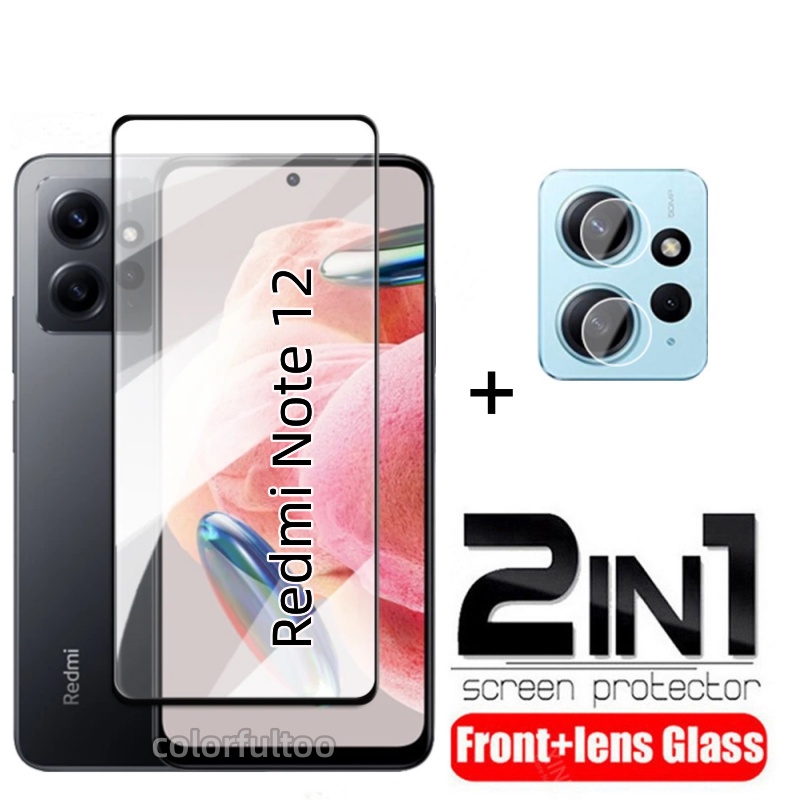 ฟิล์มกระจกนิรภัยกันรอยหน้าจอ 9H HD 2 in 1 สําหรับ Xiaomi Redmi Note 12 Pro 5G 12Pro+ Plus Turbo ...