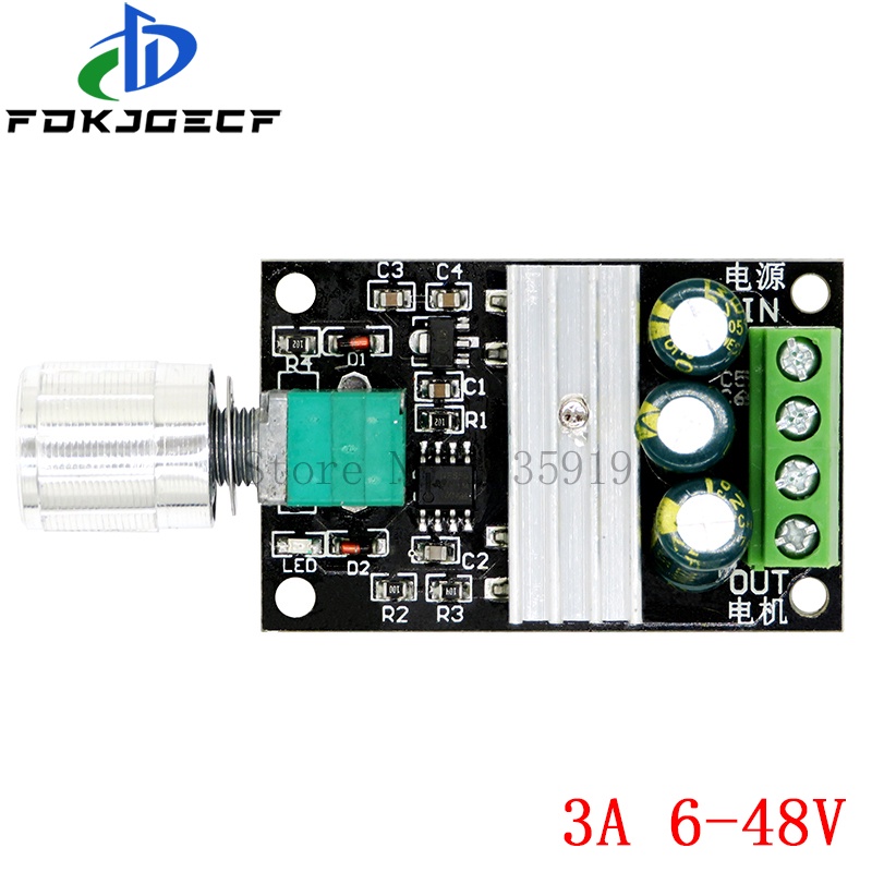 โมดูลควบคุมความเร็วมอเตอร์ DC 1.8V-35V 2A 3A 5A 10A 30W 80W 90W PWM แรงดันไฟฟ้าต่ํา ปรับได้ ...