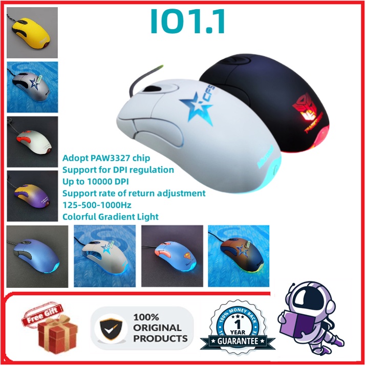 Io1.1/ie3.0 เมาส์เกมมิ่งมีสาย E-sports 3389/3395CF ลายฉลาม สีขาว | Shopee Thailand