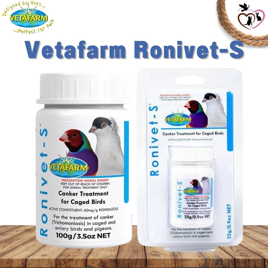 Vetafarm Ronivet-S โรนิเวท-เอส (วิตามินแก้โรคแคงเกอร์) ปลอดภัยต่อนกและ ...