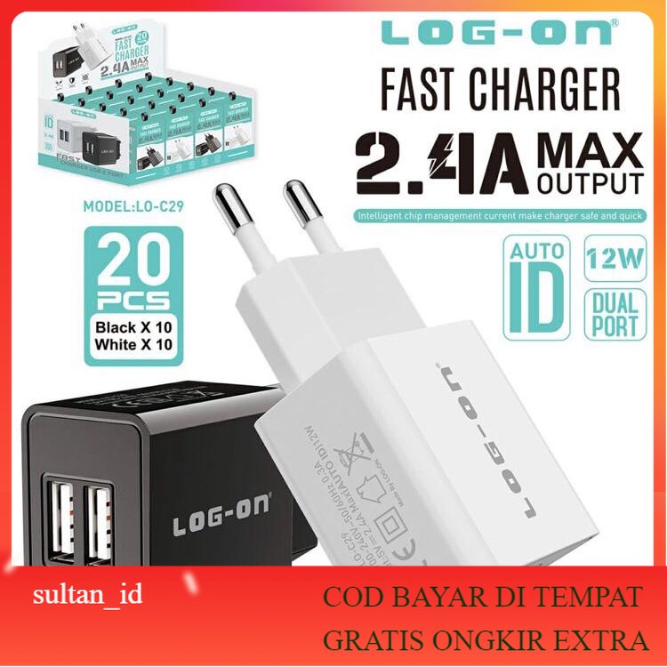 สายชาร์จเร็ว 2 USB LOG ON LO-C29+1M LO-CB28 (สุ่มสี) sultan_id | Shopee ...