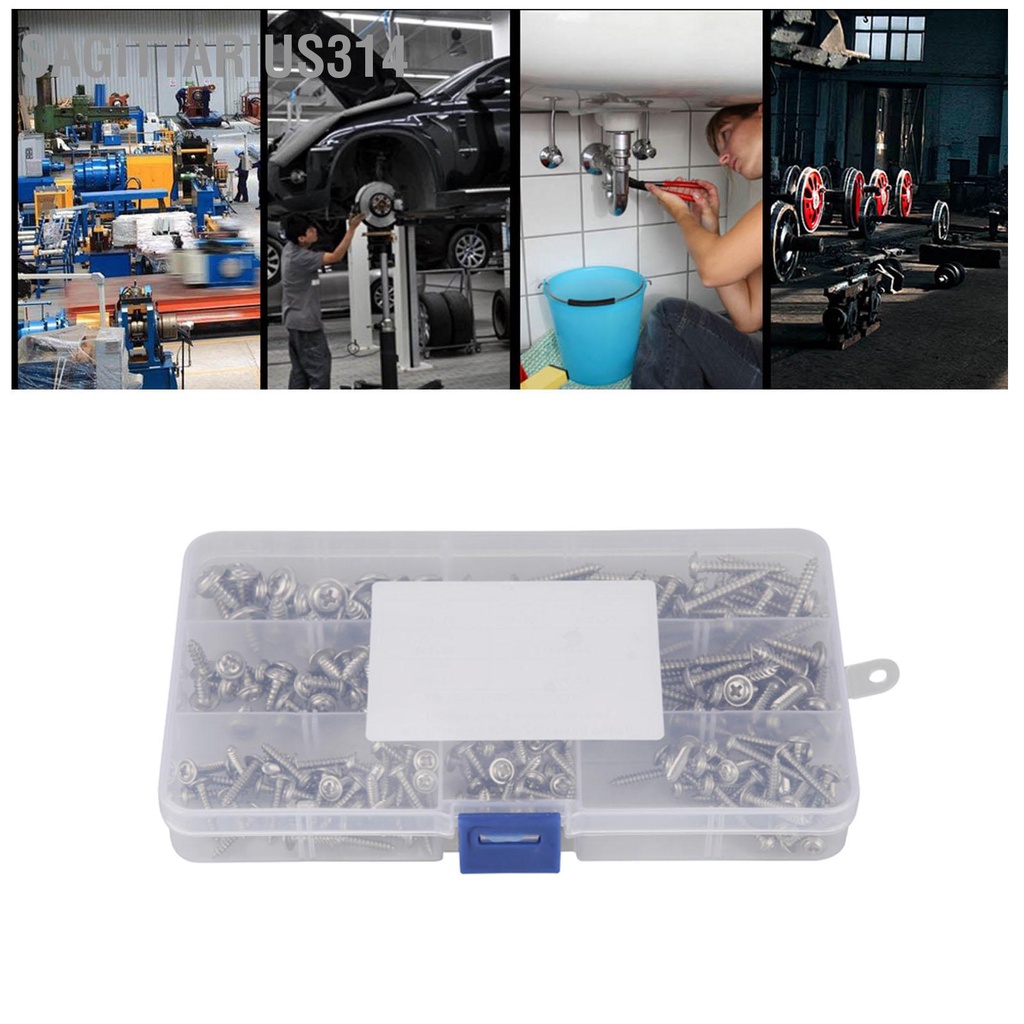 Sagittarius314 220pcs M3 M4 M5 304 เหล็กกล้าไร้สนิมหัวกระทะข้าม Tapper ...