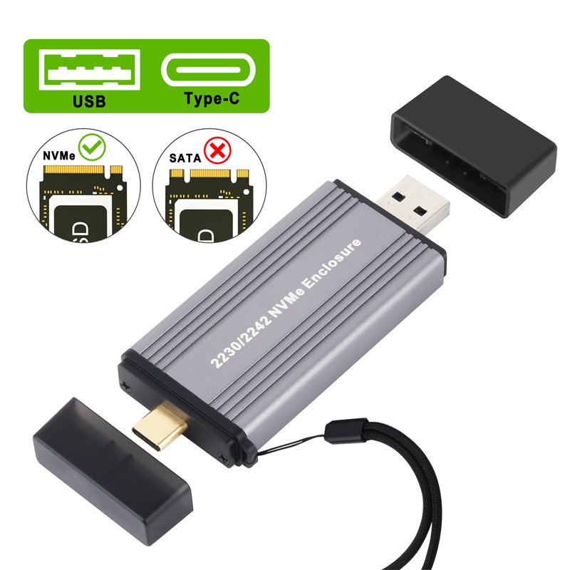 อะแดปเตอร์ NVME SSD M2 NVME External Enclosure NVME M/M+B Key to USB 3. ...