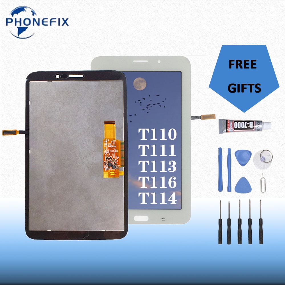 ชุดประกอบหน้าจอสัมผัส LCD สําหรับ Samsung Galaxy Tab 3 T110 T111 T113 T116 T114 SM-T110 SM-T111 ...