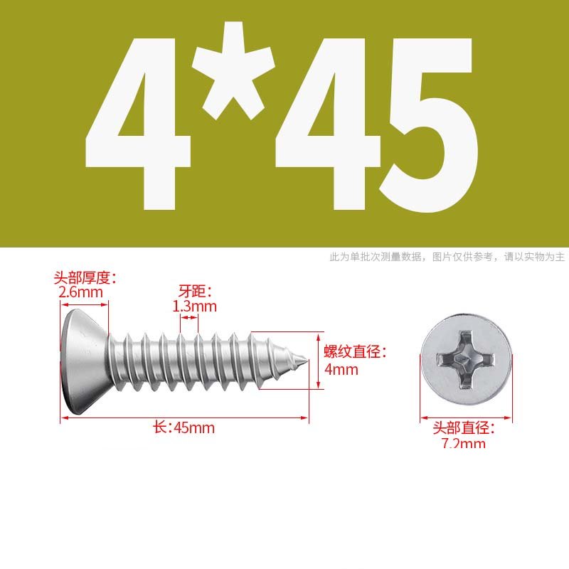 [YMH1] สกรูเกลียวปล่อย สแตนเลส 304 หัวเตเปอร์ หัวเรียบ แฉก F+ น็อต สกรู เกลียวปล่อย ปลายแหลม M3 ...