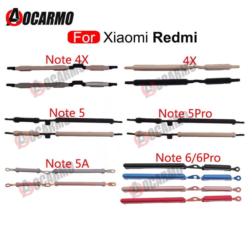 อะไหล่ปุ่มกดเปิดปิดด้านข้าง แบบเปลี่ยน สําหรับ Xiaomi Redmi Note 4x 5 6 Pro 5A 6Pro Redmi 4x ...