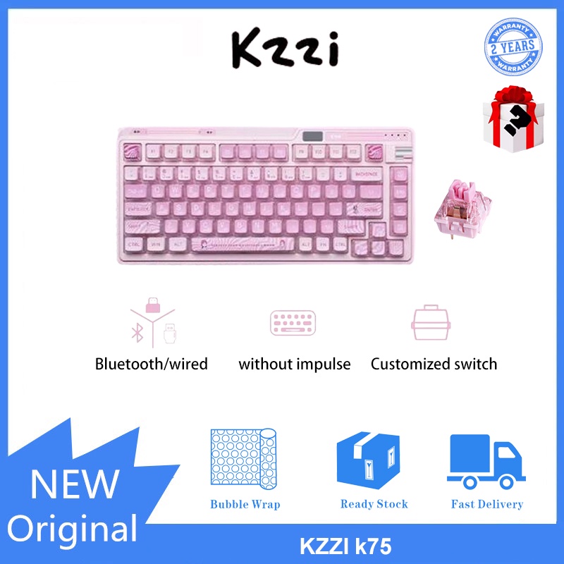 Kzzi K75 แป้นพิมพ์ สามโหมด RGB แบ็คไลท์ หลากสีสัน | Shopee Thailand