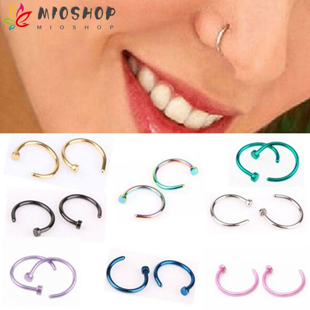Mioshop แหวนแฟชั่น แบบคลิปหนีบจมูก 8 มม. 3 5 10 ชิ้น | Shopee Thailand