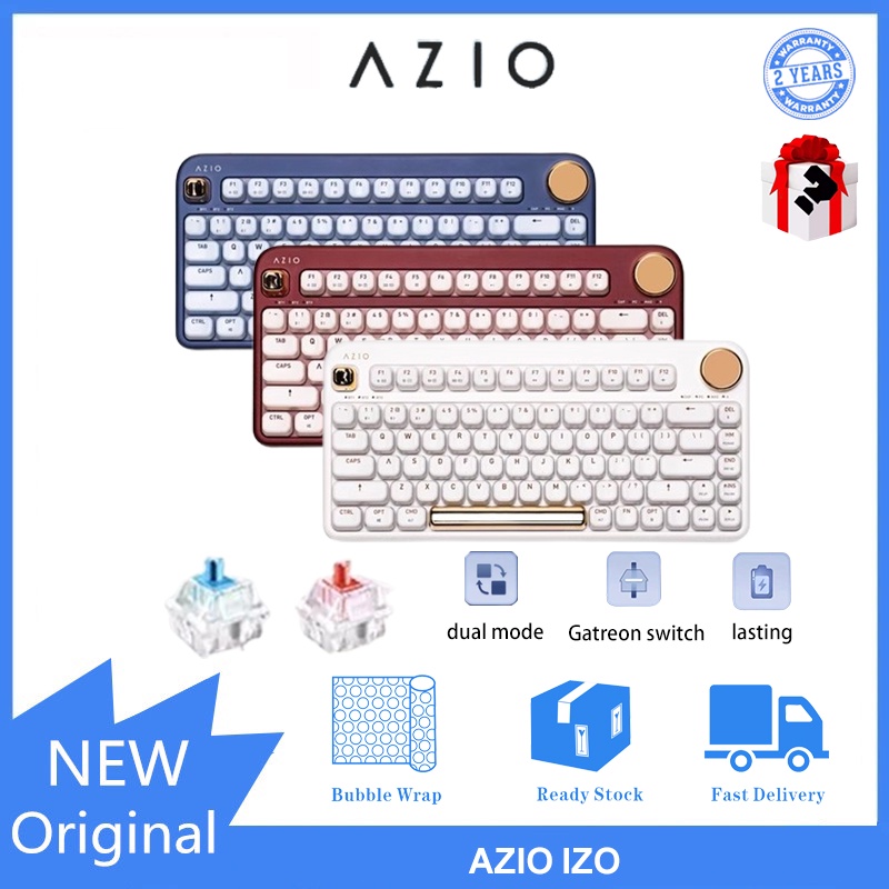 Azio IZO คีย์บอร์ดบลูทูธไร้สาย โหมดคู่ | Shopee Thailand