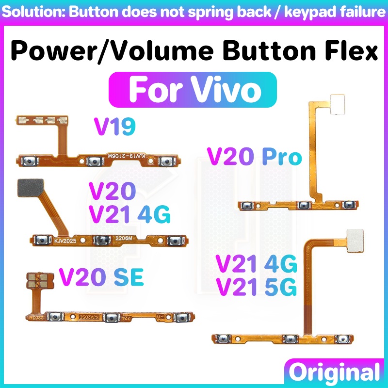 ปุ่มปรับระดับเสียง เปิดปิด สายเคเบิ้ลอ่อน สําหรับ Vivo V19 V20 V20SE V21 Pro SE 4G 5G | Shopee ...