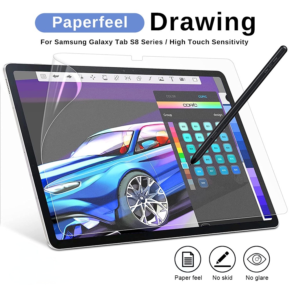 Paper Like Matte เขียนฟิล์มจิตรกรรม Samsung Galaxy Tab S9 S10 FE S7 S8 ...