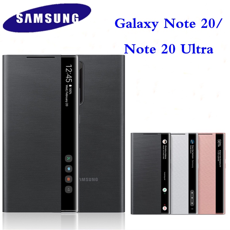 เคสโทรศัพท์มือถือแบบกระจก ฝาพับ LED สําหรับ Samsung Galaxy Note20 Ultra ...