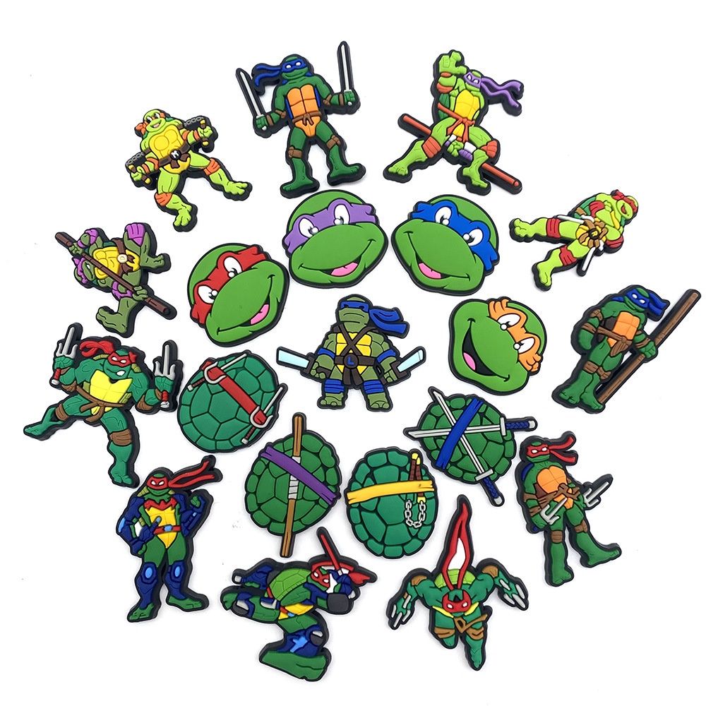 จี้การ์ตูนอนิเมะ Jibbitz Charm Ninja Turtle Jibits อุปกรณ์เสริม สําหรับ ...