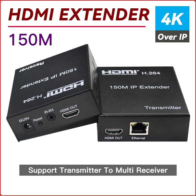 อุปกรณ์ขยายสัญญาณ HDMI H.264 150M IP HDMI rj45 Over UTP/STP CAT5e CAT6 ...