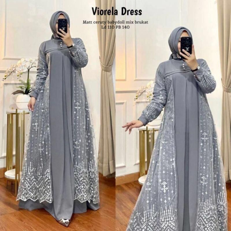 Femes Viorela ชุด Gamis Viorella มุสลิมชุดแต่งงานระดับพรีเมียมของ ...