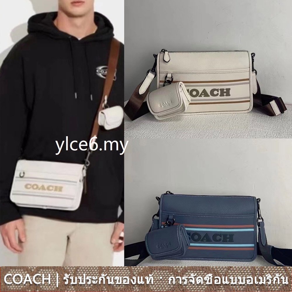Coach cg998 2in1กระเป๋าสะพายข้างผู้ชาย/กระเป๋าสะพายข้างมีซิป/พร้อม ...