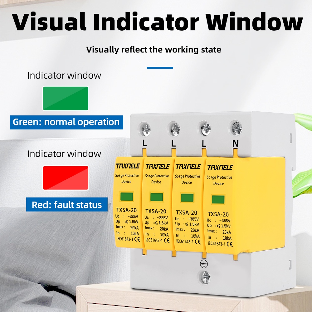 อุปกรณ์ป้องกันไฟกระชาก AC SPD Din rail 20KA 40KA 30KA 60KA 4P 385V | Shopee Thailand