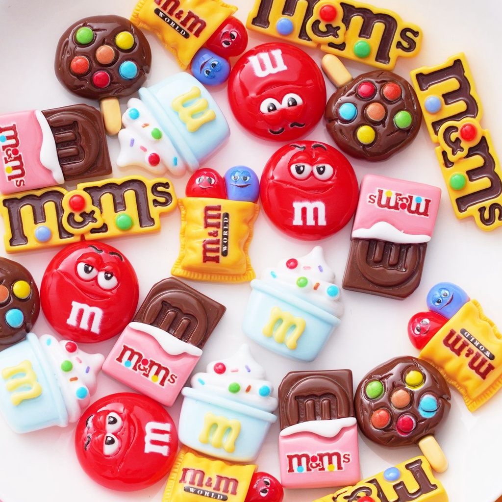 น่ารักช็อกโกแลต Candy jibits อาหาร Jibitz สําหรับ Croc M & M Beans Croc ...