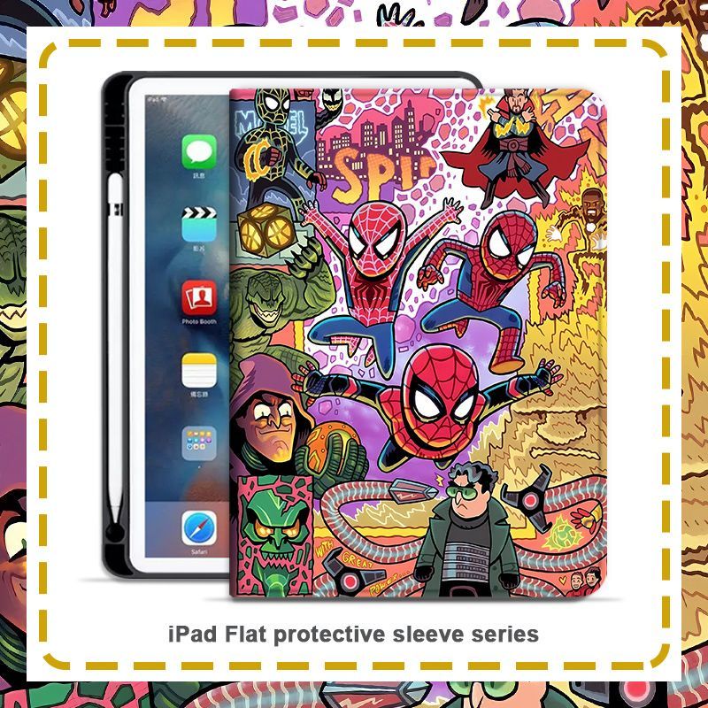 Marvel spider man เคส ใช้สำหรับ ไอแพด ipad air4/5 mini1/2/3/4/5/6 เคสไอ ...