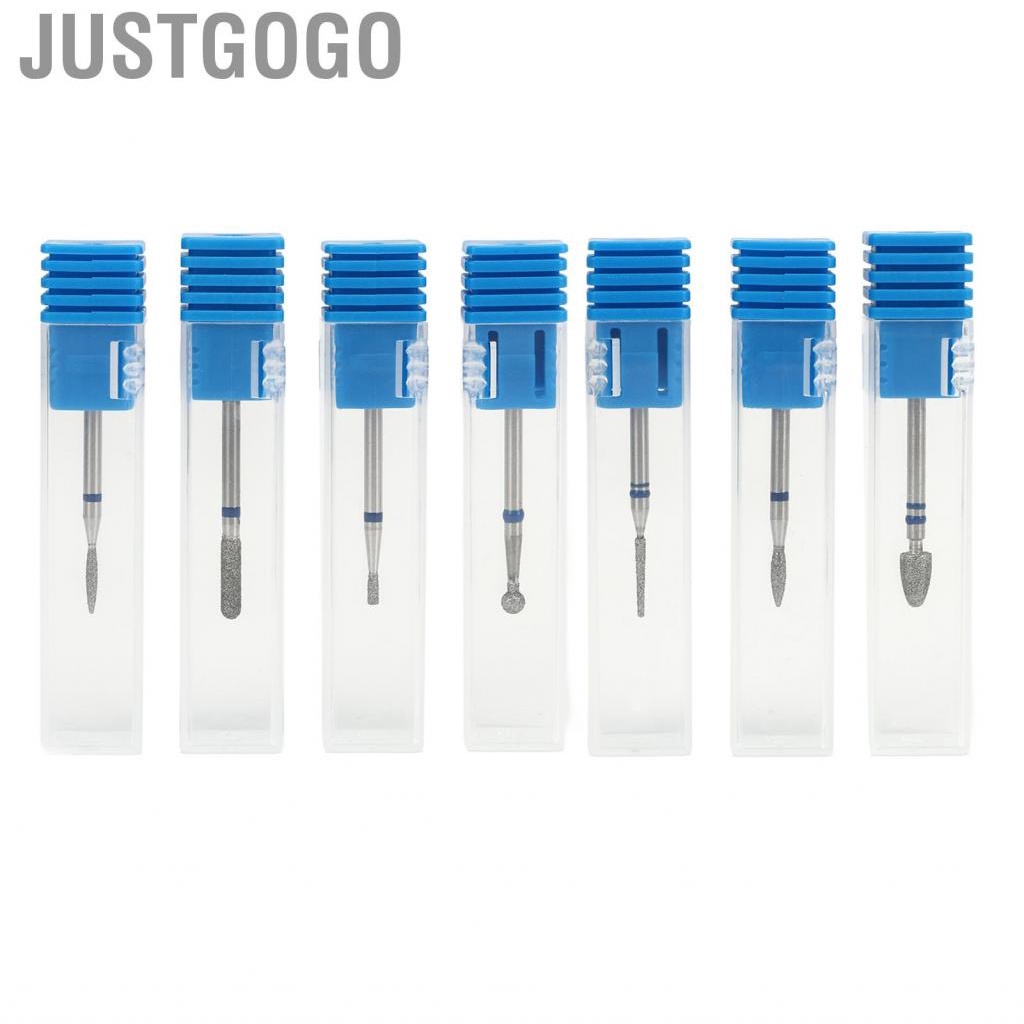 Justgogo Nail Drill Bits Set Replacement Head Emery with Storage Boxes ...