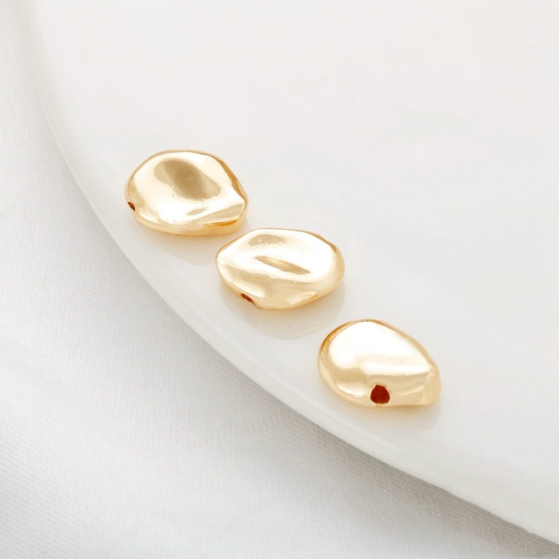 ลูกปัดอวกาศ diy 14K ทองแดง Clad Gold Retention สี Retention Glossy Baroque รูปพิเศษกลีบ Peas ...