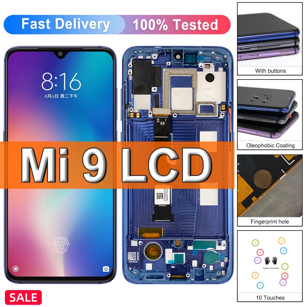 Amoled อะไหล่หน้าจอสัมผัสดิจิทัล LCD พร้อมกรอบ แบบเปลี่ยน สําหรับ ...