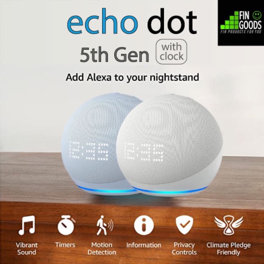 Amazon Echo Dot 5th Gen With Clock ลำโพงอัจฉริยะใช้งานผ่านคำสั่งเสียง ...