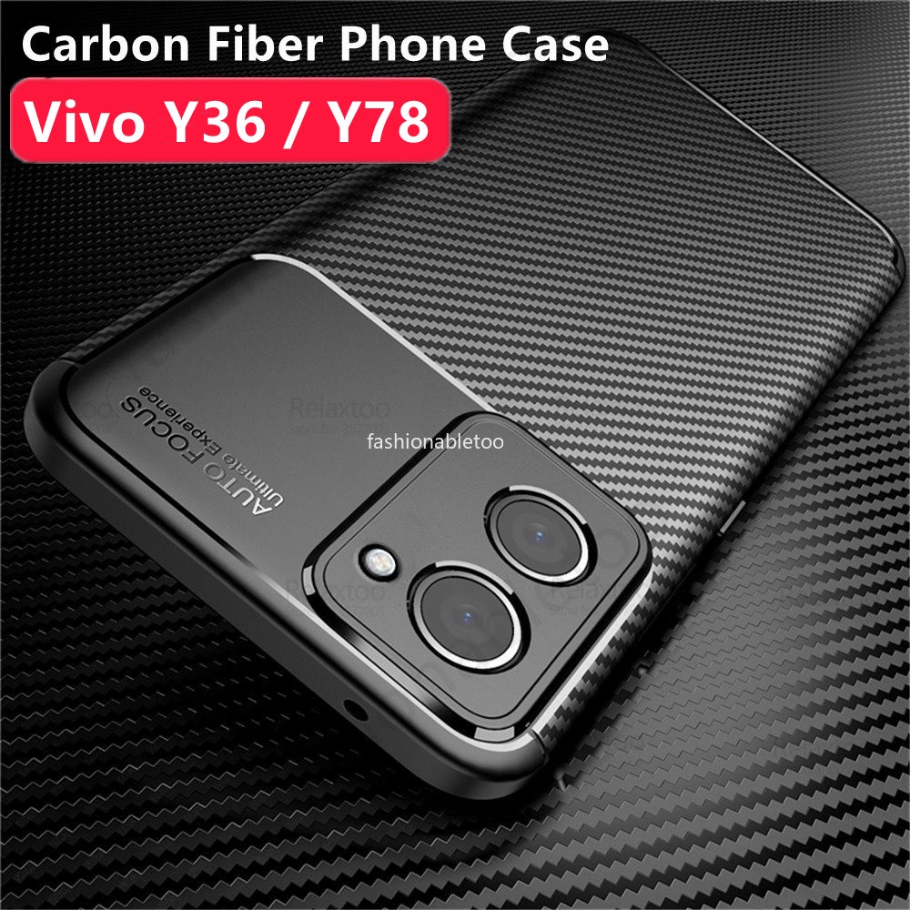 เคสโทรศัพท์ ซิลิโคนนิ่ม คาร์บอนไฟเบอร์ ผิวด้าน กันกระแทก สําหรับ Vivo Y36 Y02A Y02s Y16 Y22s Y35 ...