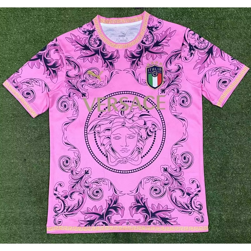 เสื้อกีฬาแขนสั้น ลายทีมชาติฟุตบอล Italy Special Edition Pink Jersey ไซ ...