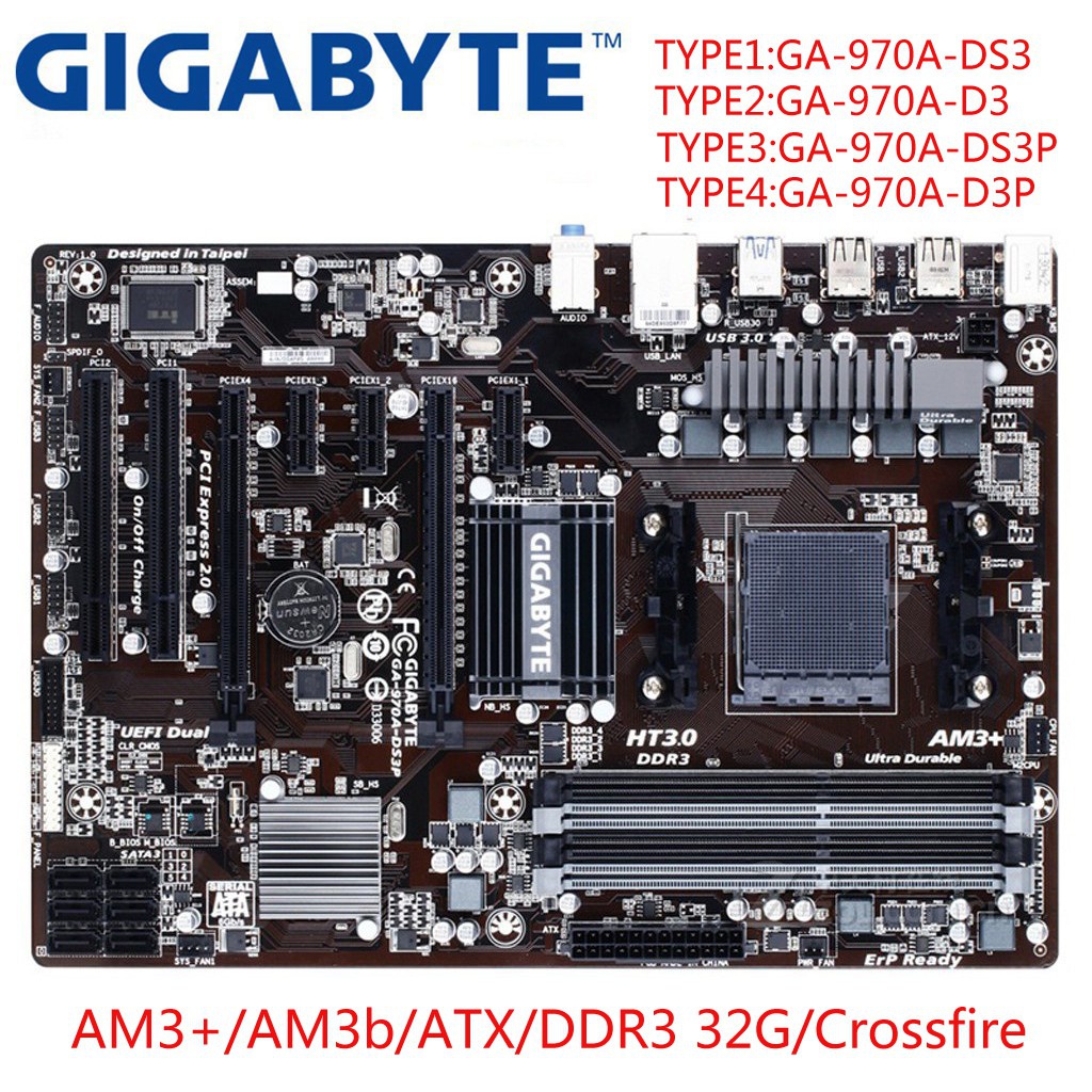 Amd GIGABYTE GA-970A-D3 D3P DS3 DS3P เมนบอร์ด AM3b AMD AM3 + 970 เมน ...