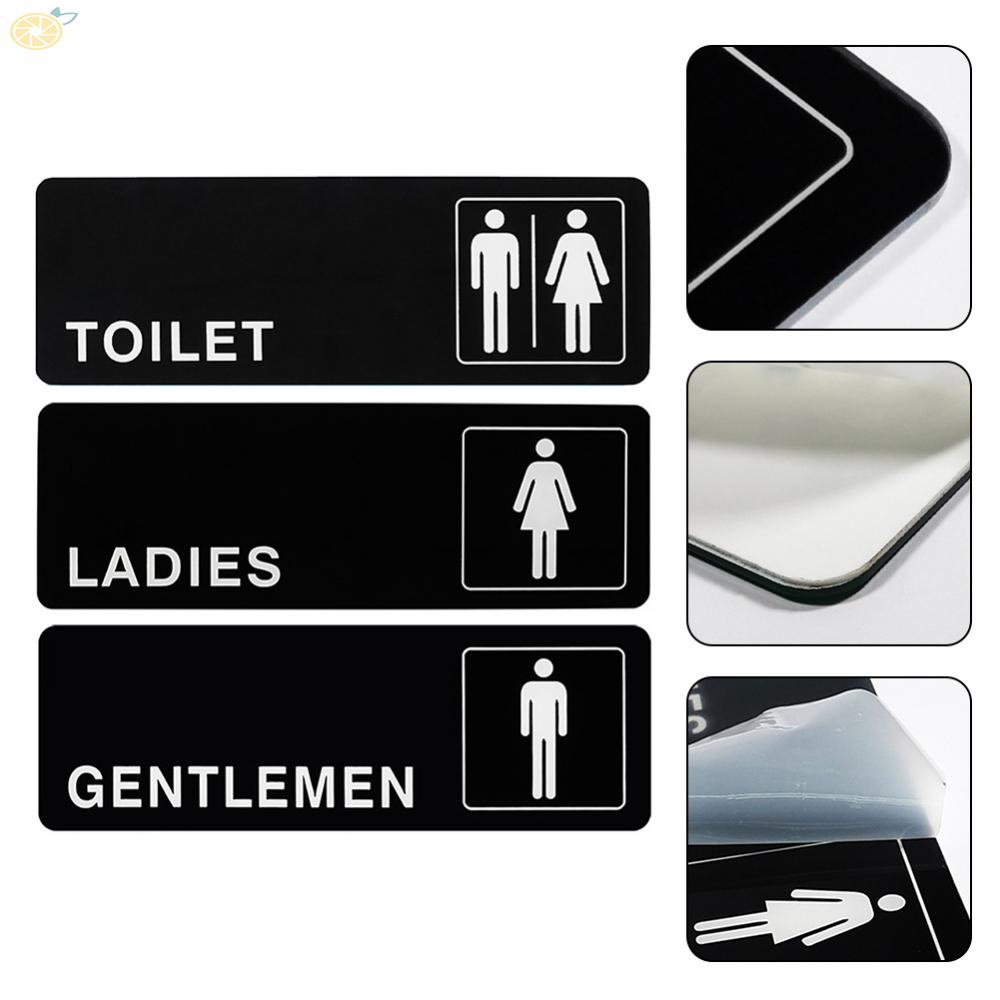 【VARSTR】Toilet Signs Adhesive Sticker Black Combined Restroom Sign Men ...