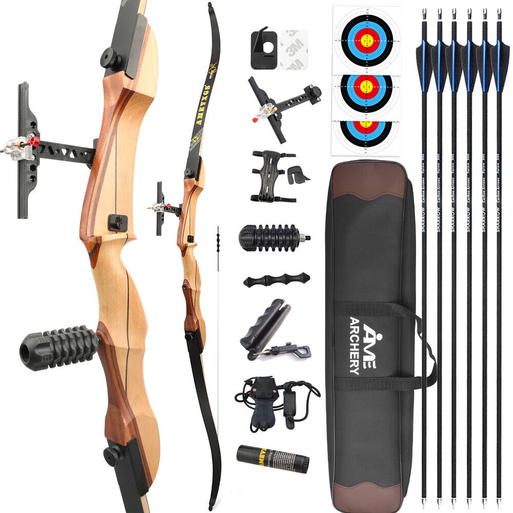 AMEYXGS 66 68 70 inch recurve bow 14-40lbs archery wooden bow | Shopee ...
