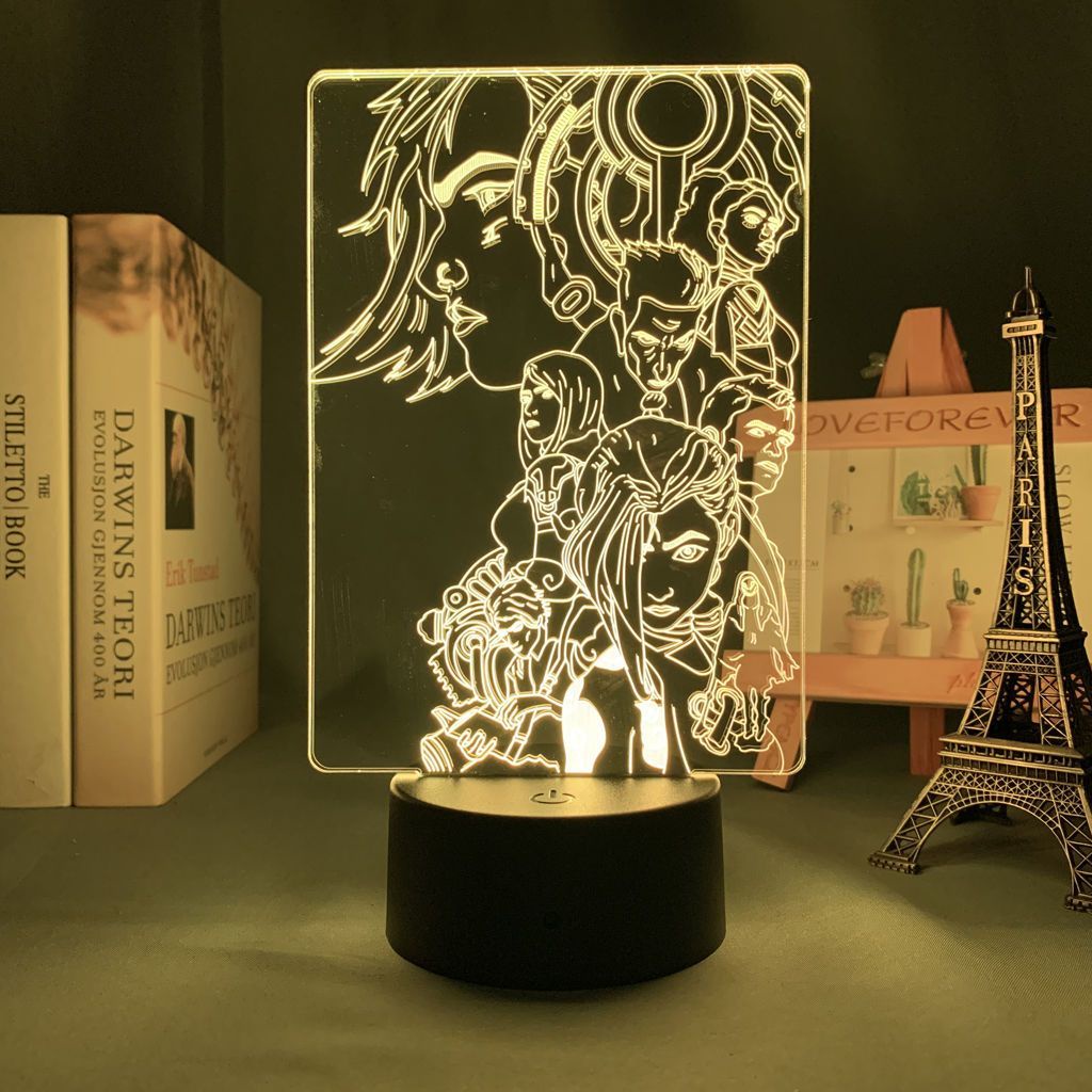 โคมไฟตั้งโต๊ะ ลาย Arcane League of Legends Night Light Jinx เปลี่ยนสี ...