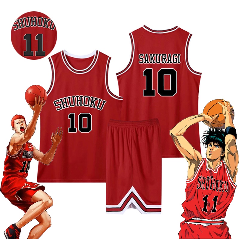 เสื้อกีฬาบาสเก็ตบอล คอสเพลย์ การ์ตูนอนิเมะ Sakuragi Hanamichi Slam Dunk Jersey Shohoku | Shopee ...