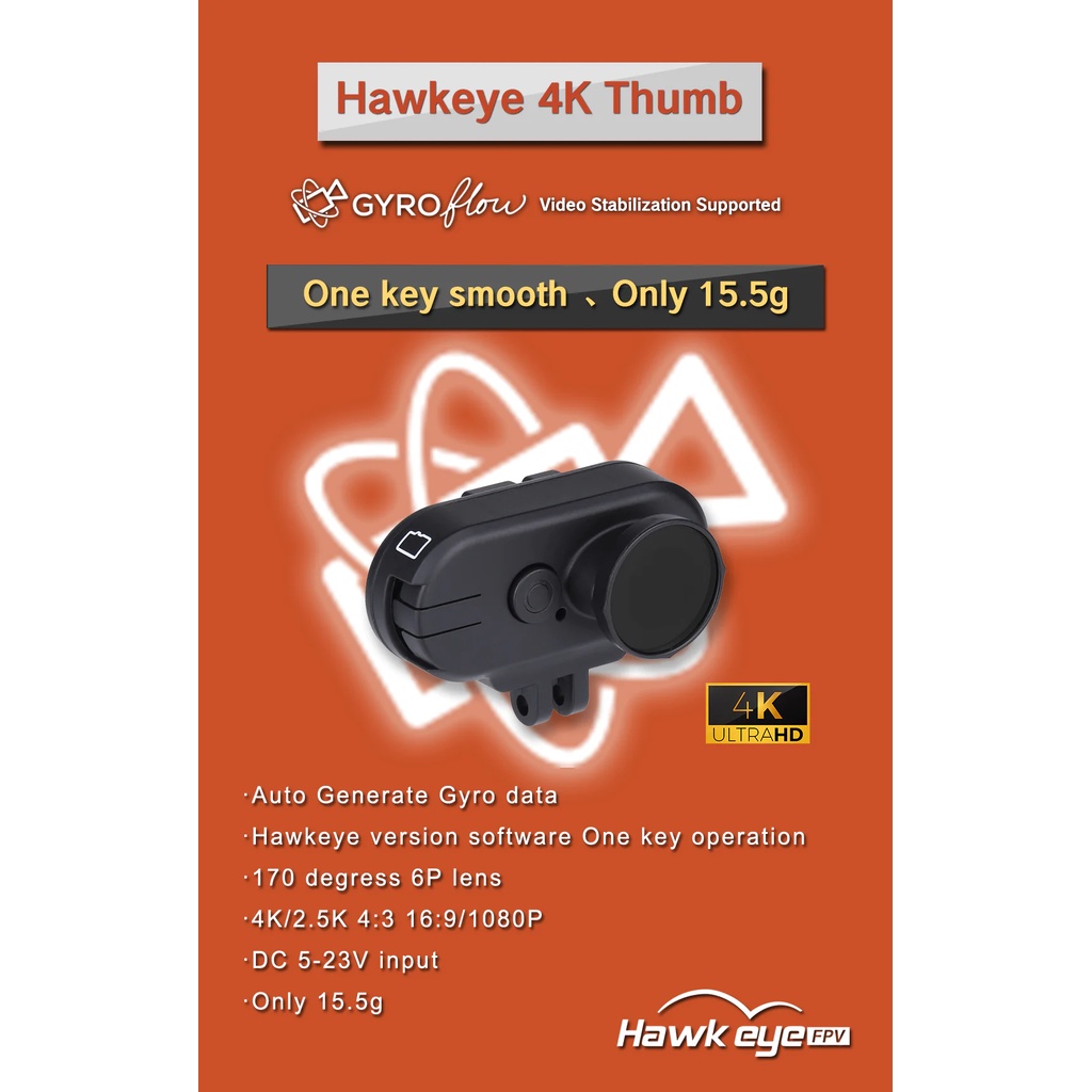 Hawkeye Firefly 4K Thumb 1 camera + ND16 Filter SONY Sencer 12MP 4K 50 ...