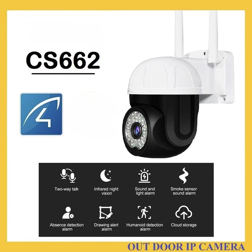 CS662 กล้องวงจรปิดไร้สาย Outdoor ความละเอียด 3MP(1296P) กล้องนอกบ้าน ภาพสี มีAI+ คนตรวจจับสัญญาณ ...