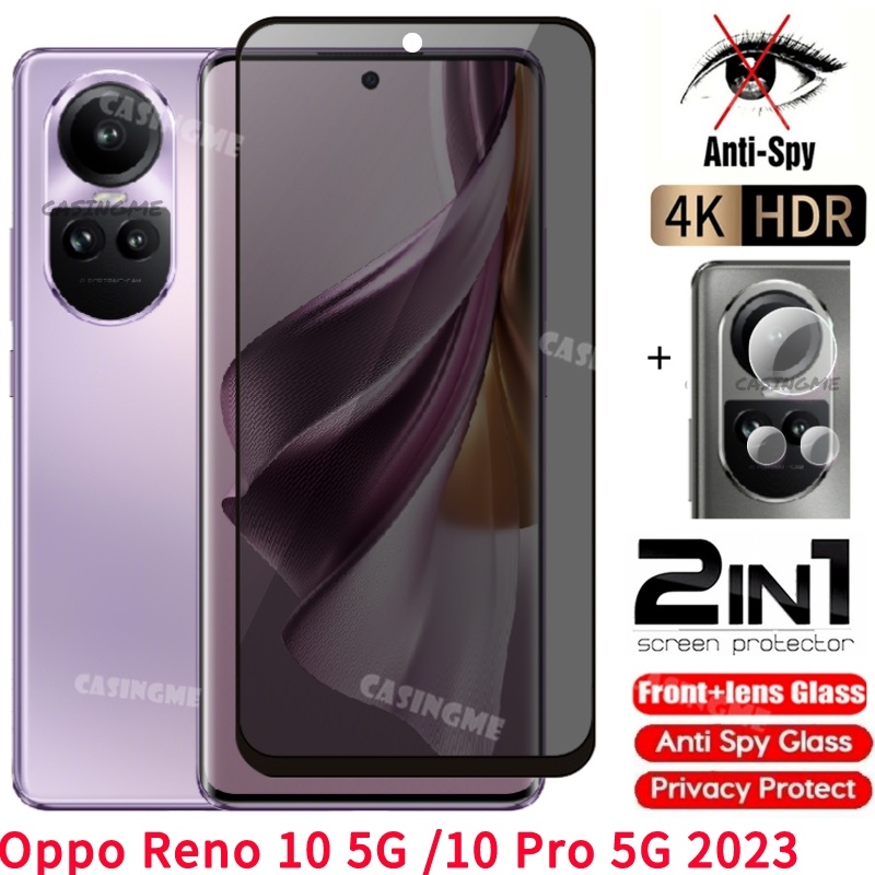 ฟิล์มกระจกนิรภัยกันรอยหน้าจอ ป้องกันการแอบมอง สําหรับ Oppo Reno10Pro 5G 2023 10 9 10Pro 10 Pro ...