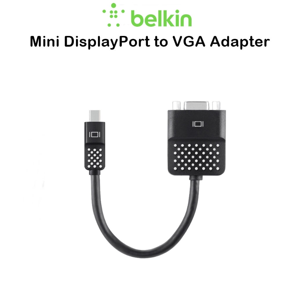 Belkin Mini DisplayPort to VGA อะแดปเตอร์แปลงเป็นVGAเชื่อมต่อแล็ปท็อปกับจอภาพเกดรพรีเมี่ยม (ของ ...
