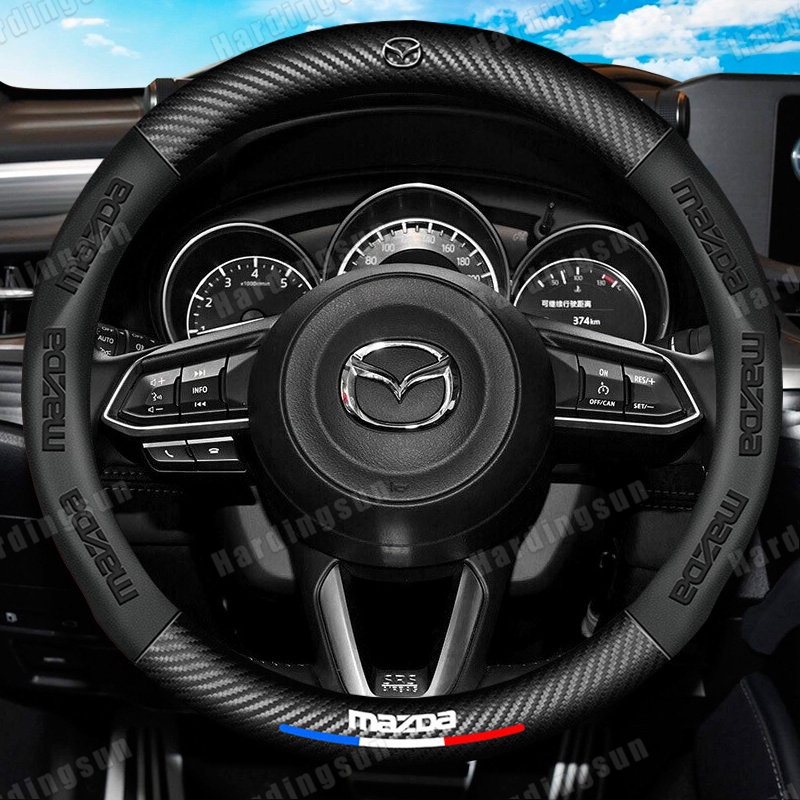 ปลอกหุ้มพวงมาลัย คาร์บอนไฟเบอร์ สําหรับ Mazda 2 3 6 Atenza Axela Demio CX3 CX5 CX4 CX30 CX8 MP ...