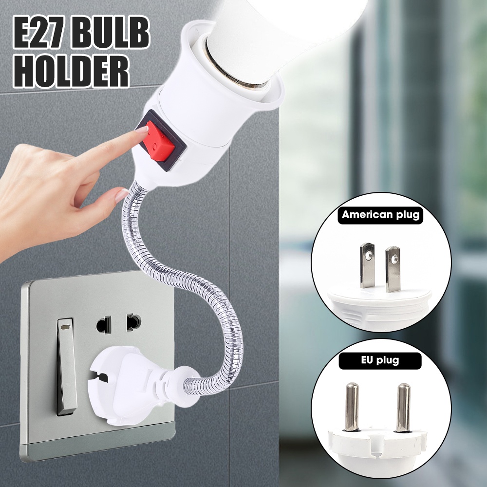 E27 Lamp Base Universal EU US Plug Bulb Holder with Switch Adjustable ...