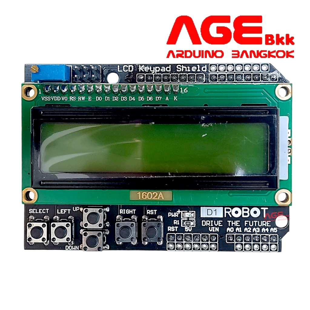 LCD 1602 16x2 LCD Keypad Shield for Arduino Yellow Screen | Shopee Thailand