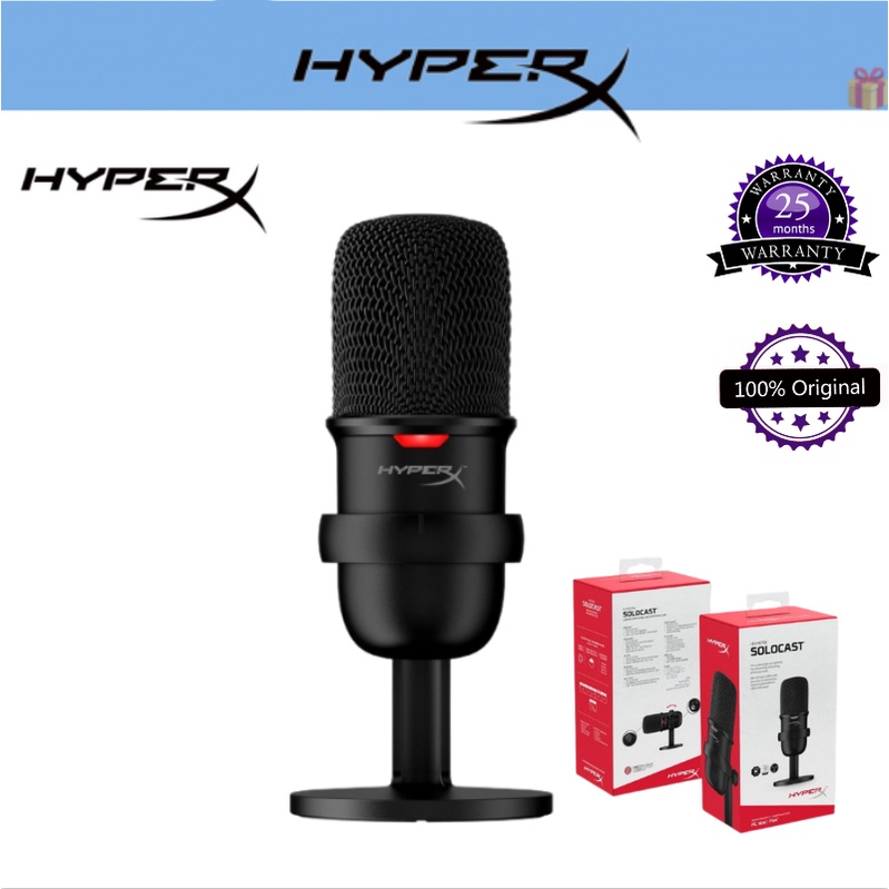 Hyperx Solocast USB ไมโครโฟนเกม ความจุ ไมโครโฟนสตูดิโอบันทึกเสียง ไมโครโฟนพอดคาสต์คอมพิวเตอร์ ...