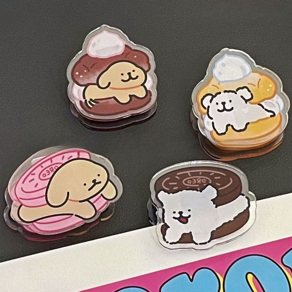 Marzis Line Puppy สองด้านอะคริลิค Sticky Note คลิปน่ารักการ์ตูน PP คลิป ...
