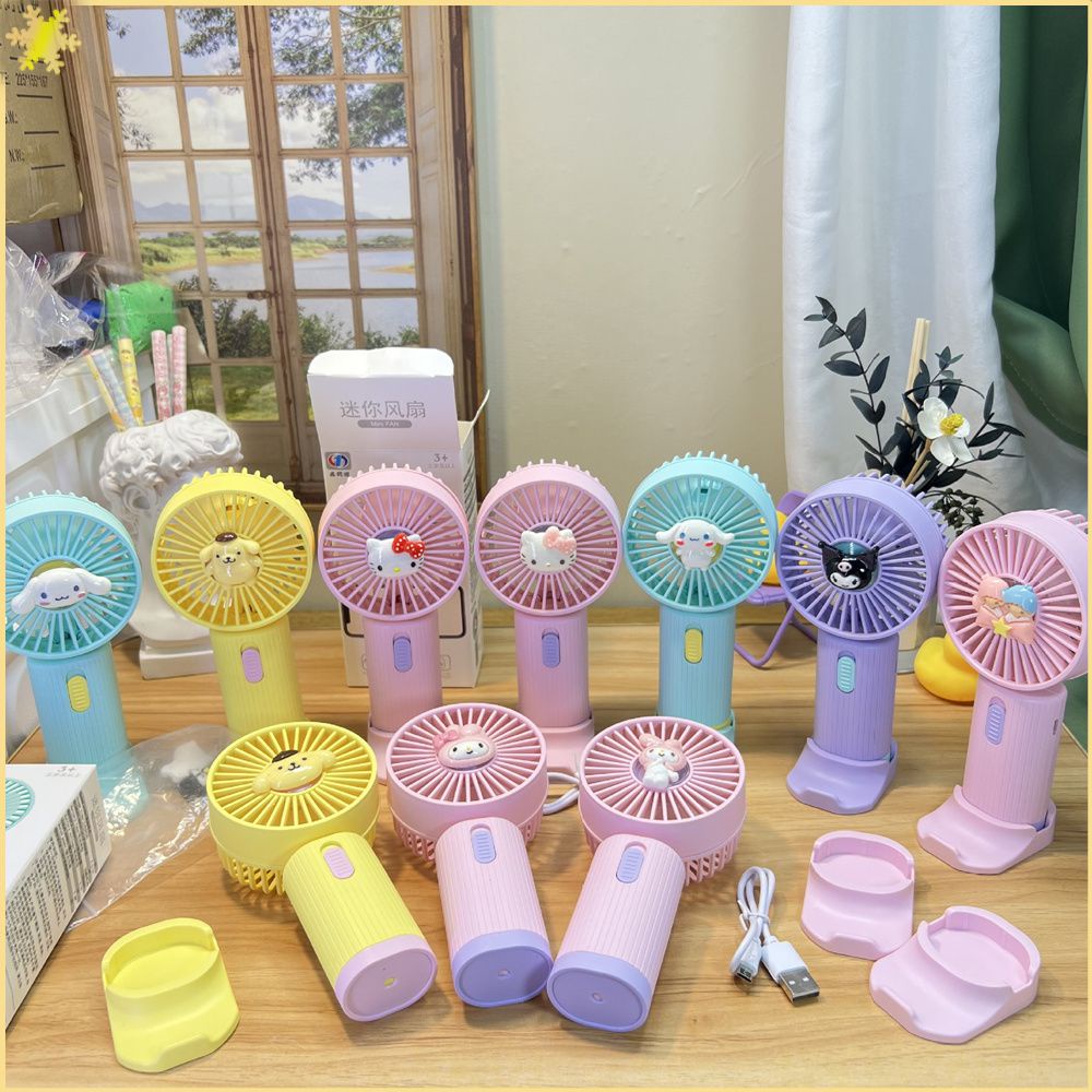 [LBE] Cute Sanrio Anime My Melody Kuromi Cinnamoroll Electric Fan Cute ...